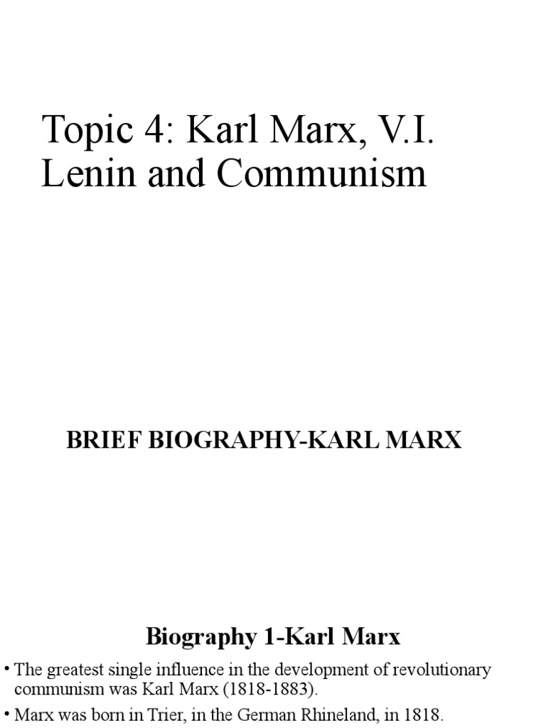 GOVT 1001 Topic 4-Karl Marx and Communism | PDF | Karl Marx | Communism