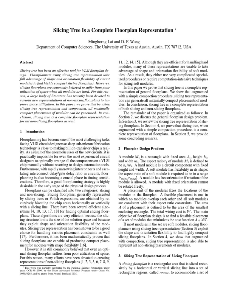 Slicing Tree Is A Complete Floorplan Representation | PDF | Vertex ...