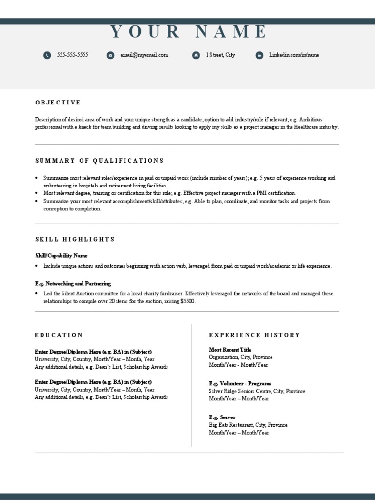 Skills Based Resume Template 1page | PDF | Volunteering