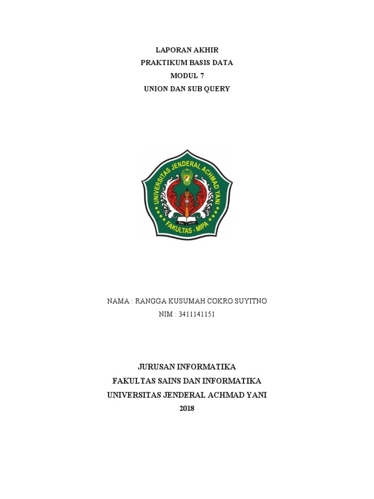 Laporan Basdat 2018 7 | PDF