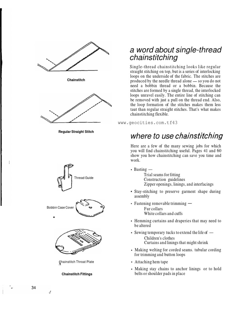 A Word About Single-Thread Chainstitching: Chainstitch | PDF | Sewing ...