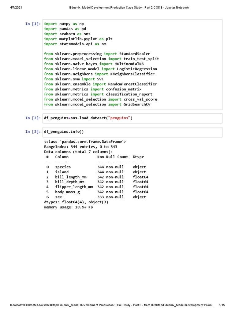Eduonix - Model Development Production Case Study - Part 2 CODE - Jupyter Notebook | PDF | Cross ...