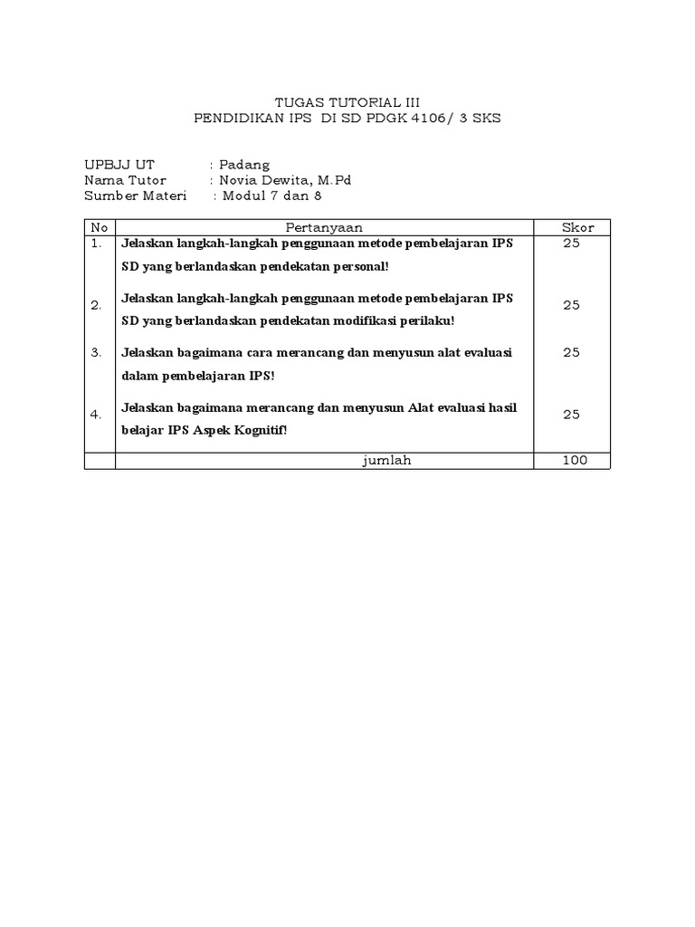 Tugas 3 Pendidikan Ips SD | PDF