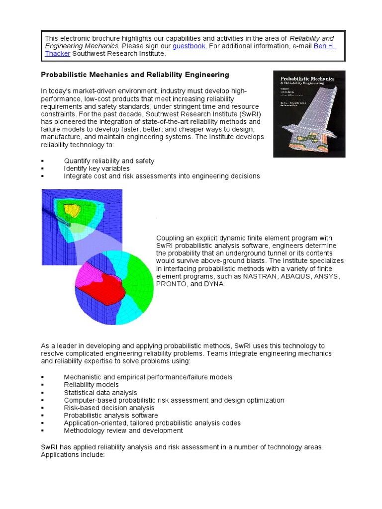 Probabilistic Mechanics and Reliability Engineering | PDF | Reliability ...