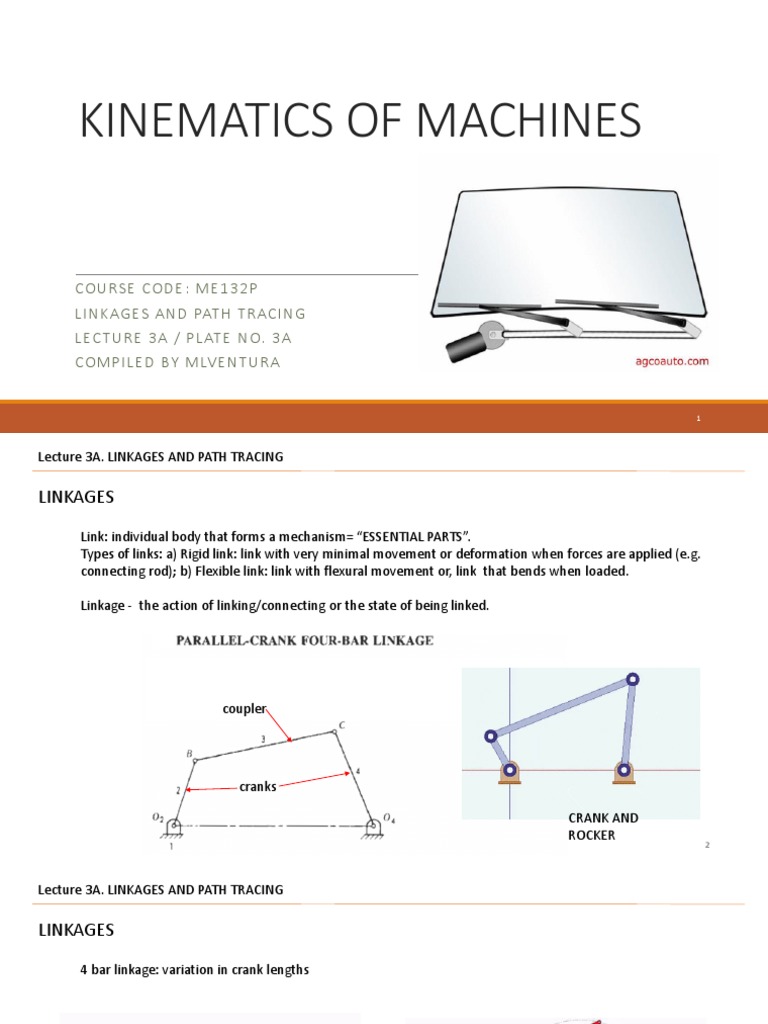 BB SESSION - ME132P Lecture 3A LINKAGES | PDF | Mechanics | Euclidean ...