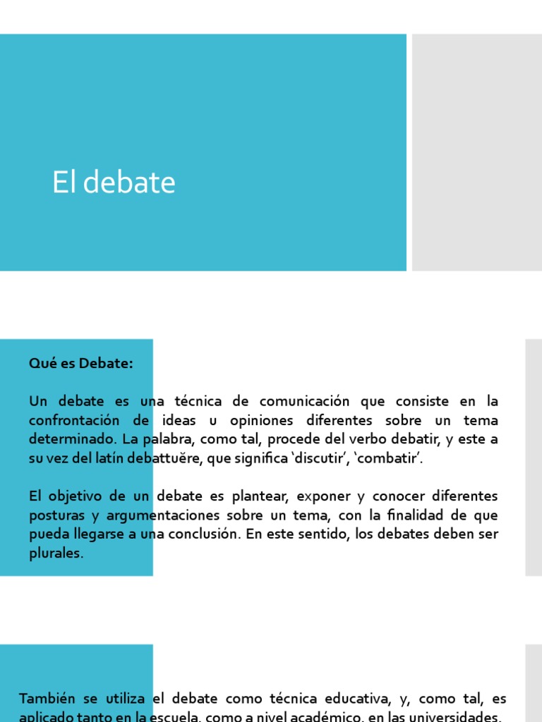 Características del Debate y su Definición | PDF | Cognición