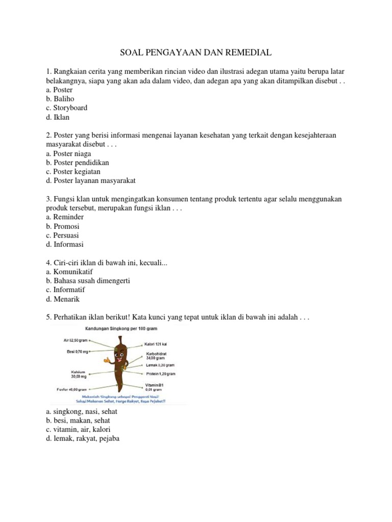 Soal Pengayaan Dan Remedial | PDF