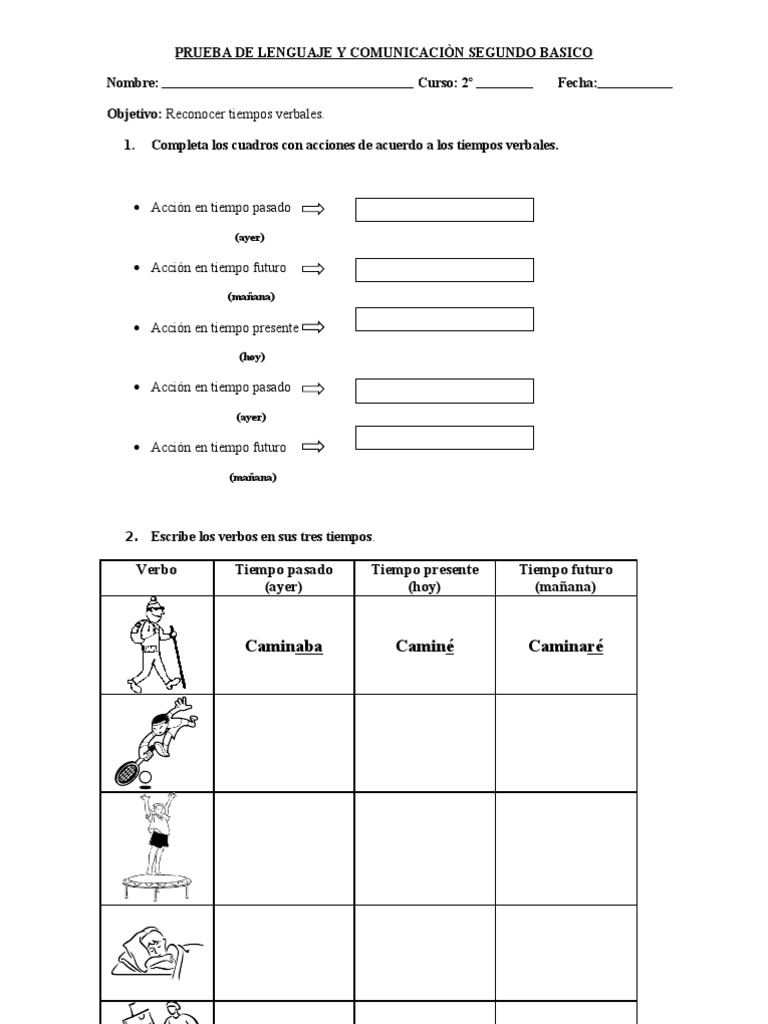 Guía de Verbos para Segundo Básico | PDF
