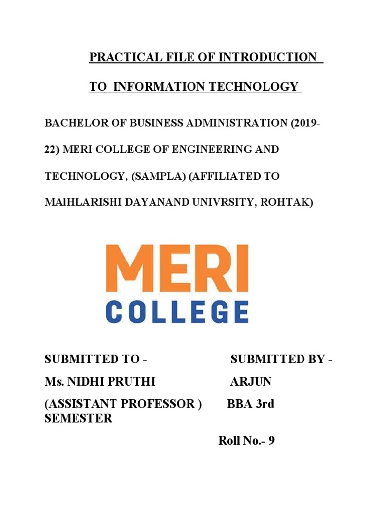 IIT Practical File | PDF | Spreadsheet | Text