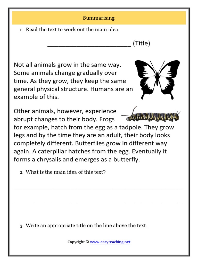 Summarising Easier Animals Change 1 | PDF | Science & Mathematics
