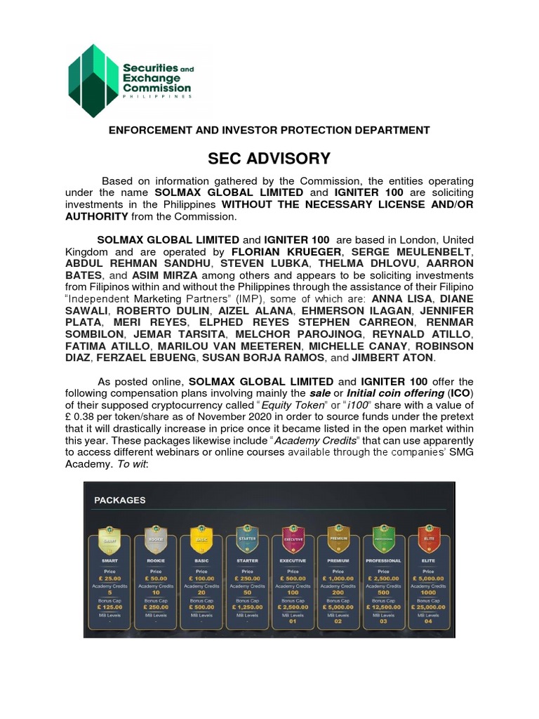 2021advisory SOLMAX-GLOBAL | PDF | Securities (Finance) | Investing