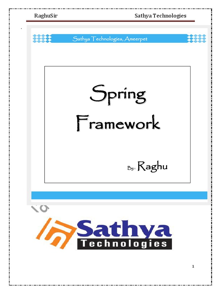 Spring Class Notes By Raghu Sir Pdf Class Computer Programming Method Computer Programming