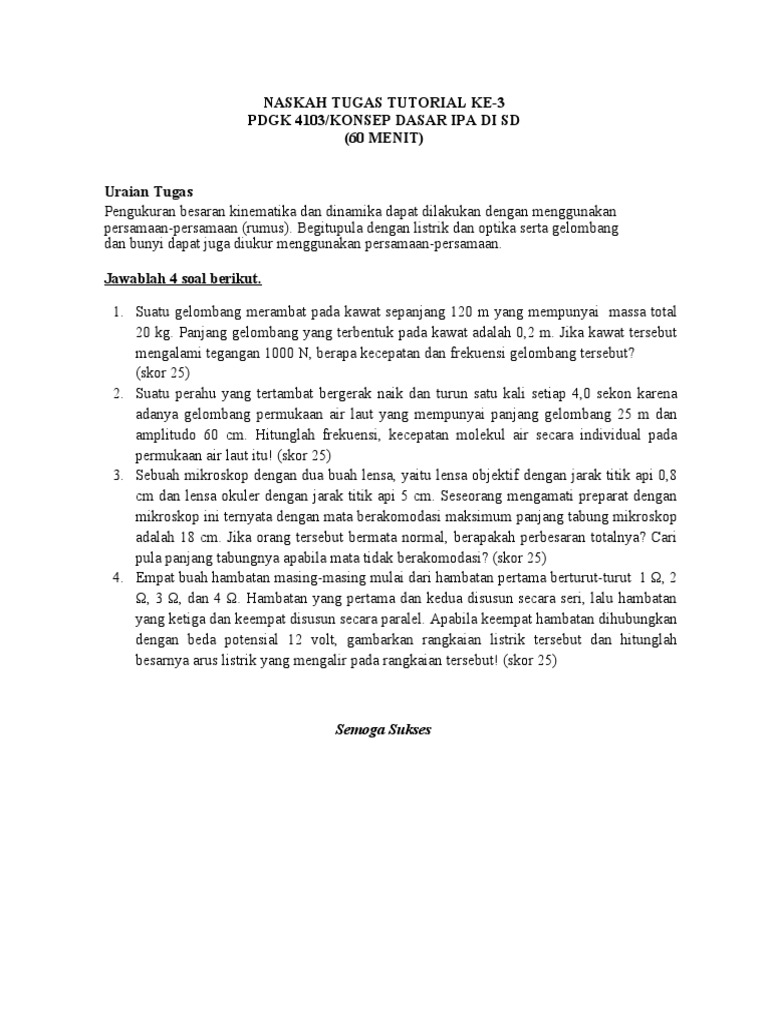 Naskah TT 3 - PDGK 4103 - Konsep Dasar IPA Di SD | PDF | Metode & Bahan Ajar | Teknologi & Rekayasa