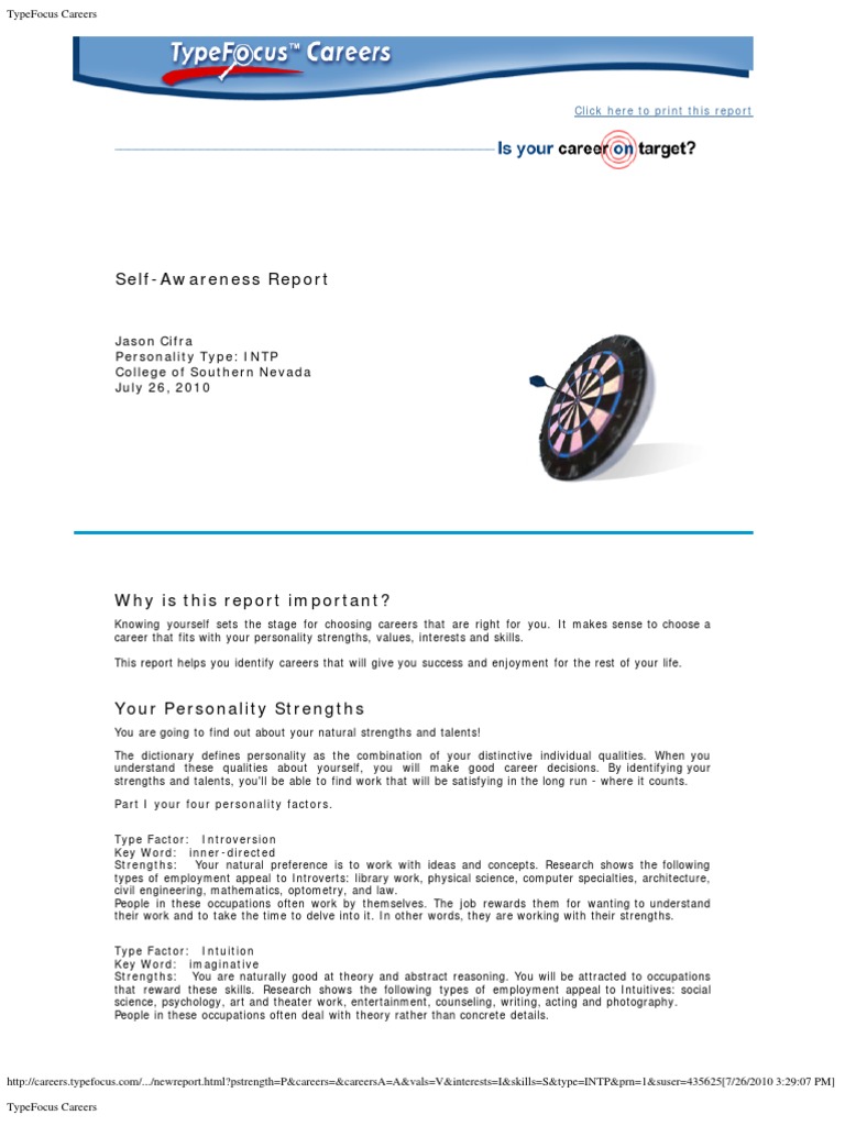 TypeFocus Sample Report | PDF | Employment | Science