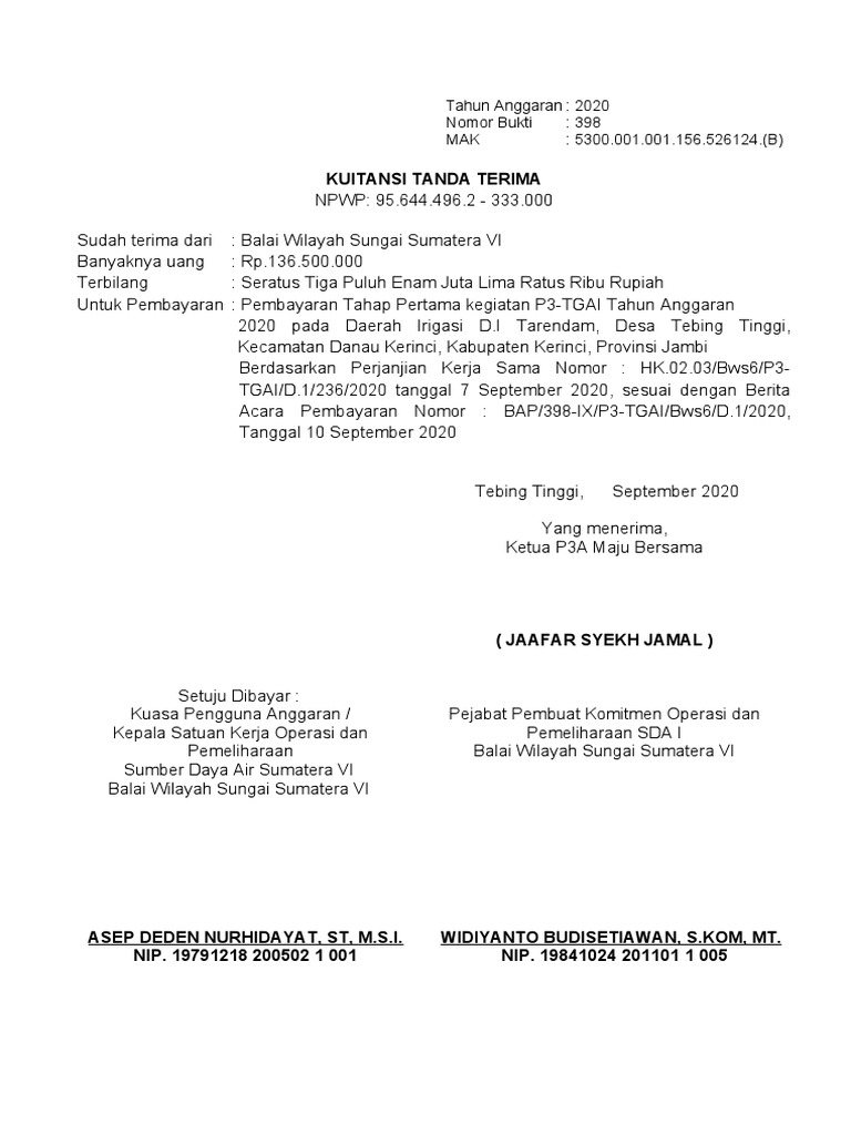 Kwitansi Tanda Terima TT | PDF