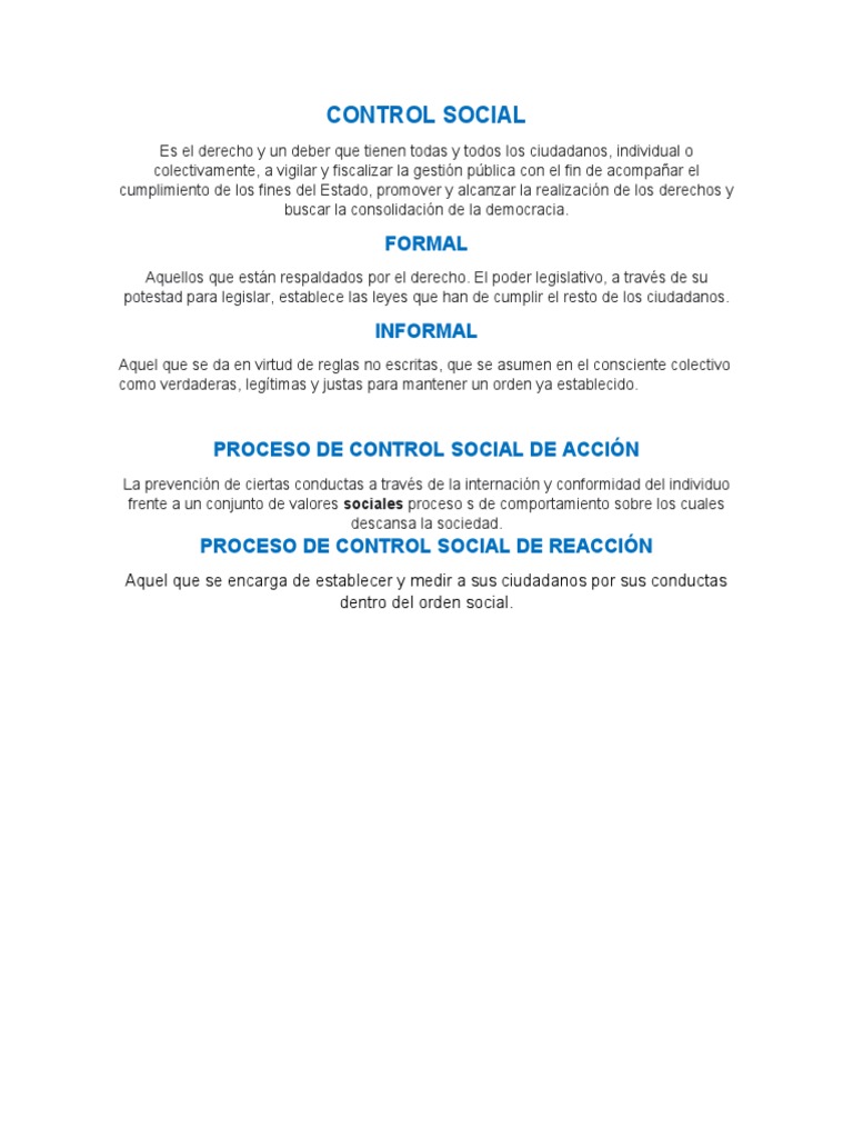 Control Social: Derechos y Procesos | PDF