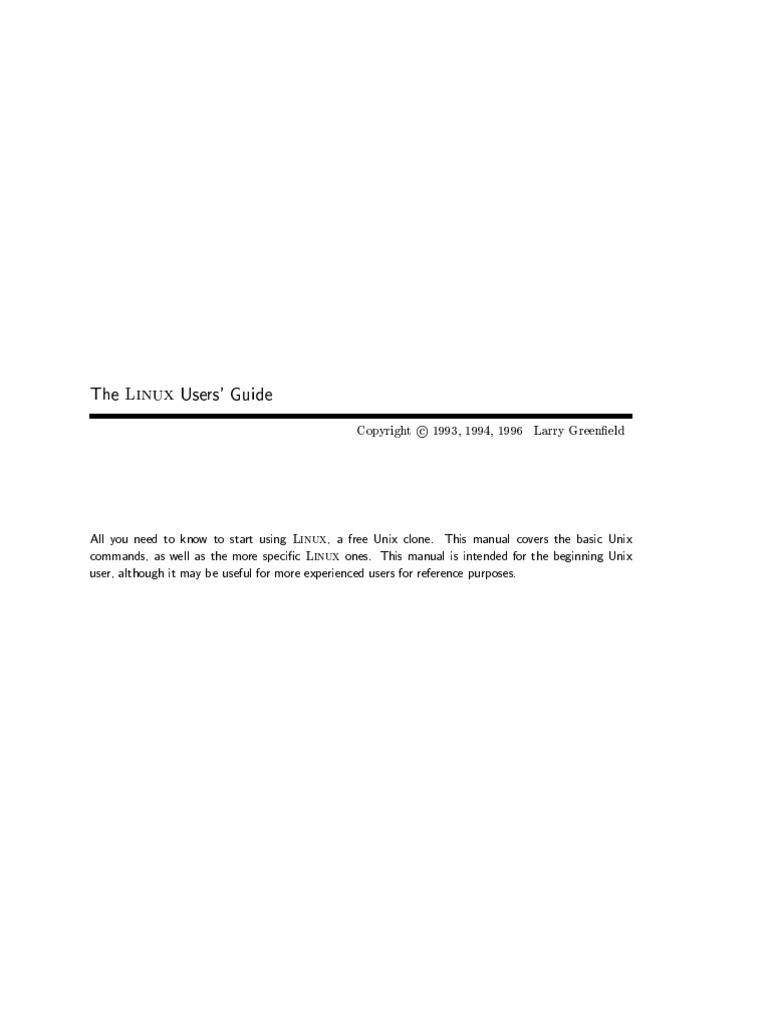The Linux Users' Guide (Beta-1) (Larry Greenfield) | PDF | System ...