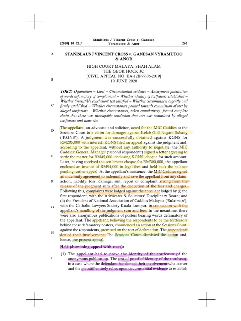 Ganesan Vyramutoo Case 2020 | PDF | Circumstantial Evidence | Burden Of ...