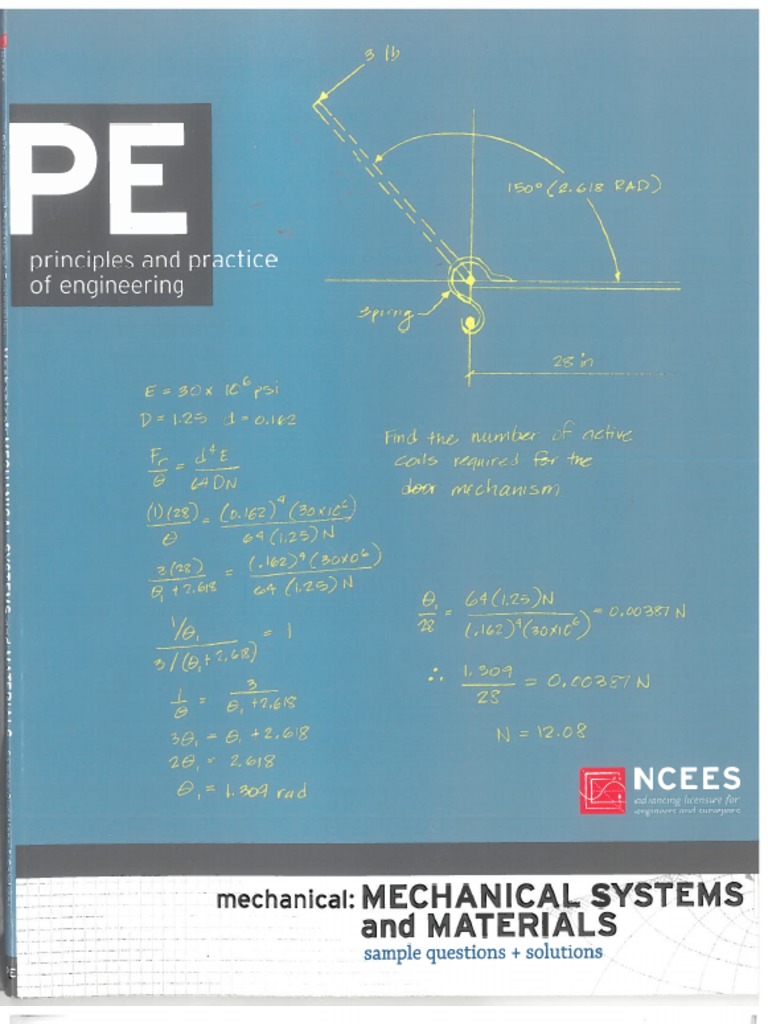 PE Mechanical Engineering Mechanical Systems and Materials Practice ...