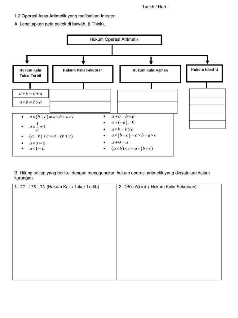 Latihan Hukum Operasi Aritmetik | PDF