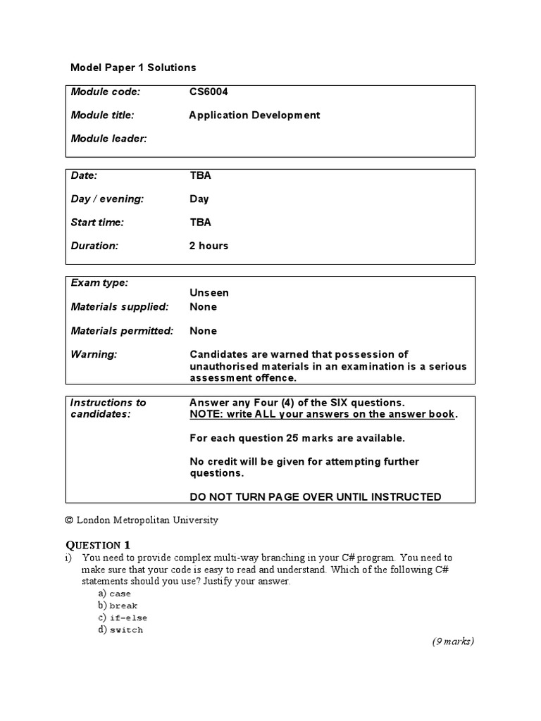 AD Model Paper 1 Answers-ESOFT | PDF | Dynamic Web Page | Information ...