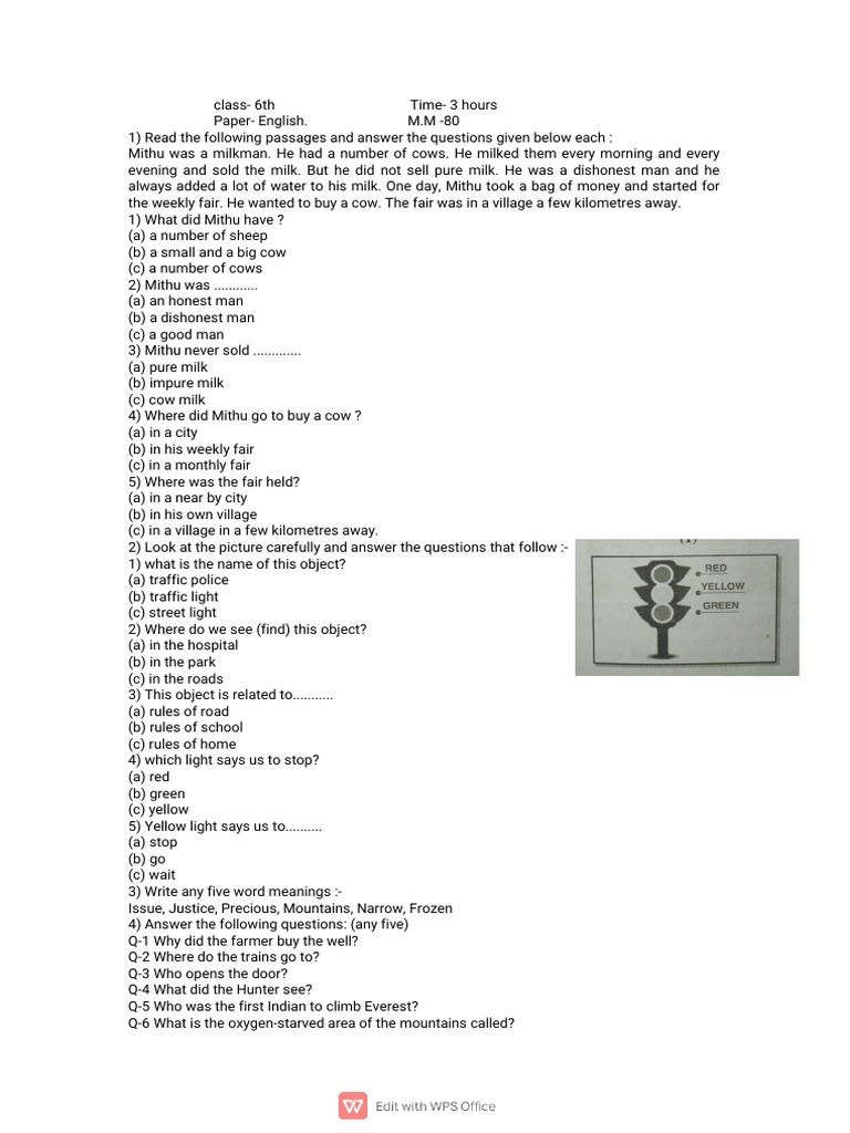 Class - 6th-WPS Office | PDF