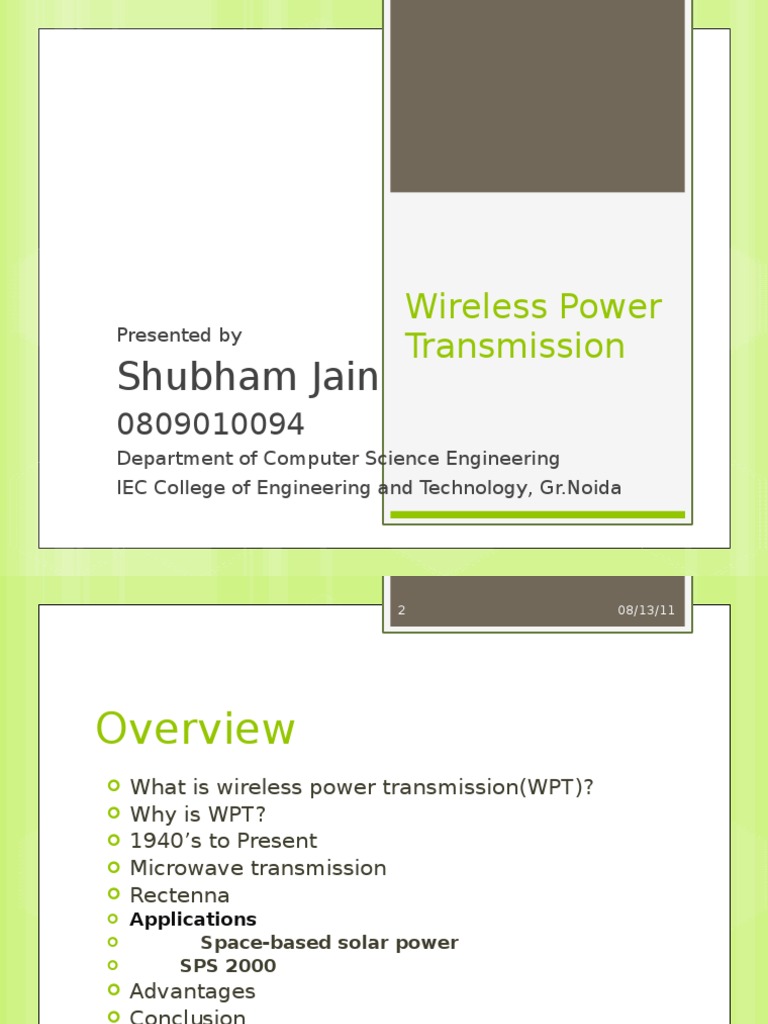 Wireless Power Transmission | PDF | Microwave | Radio