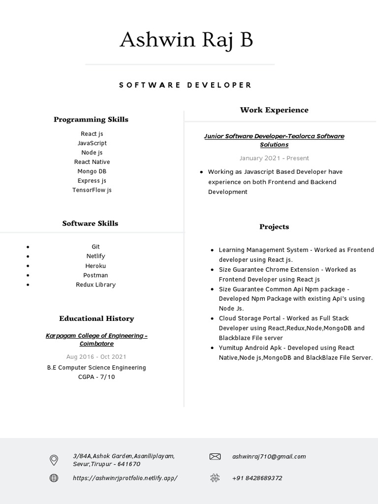 Ashwin Raj B: Programming Skills | Download Free PDF | Computer Architecture | Computer Science