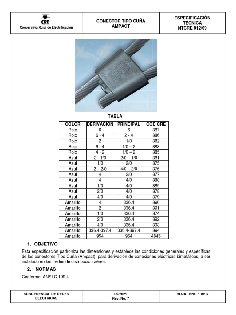 NTCRE 012-09 - 05.2021 - Conector Ampact y Accesorios | PDF | Aluminio | Conductor electrico
