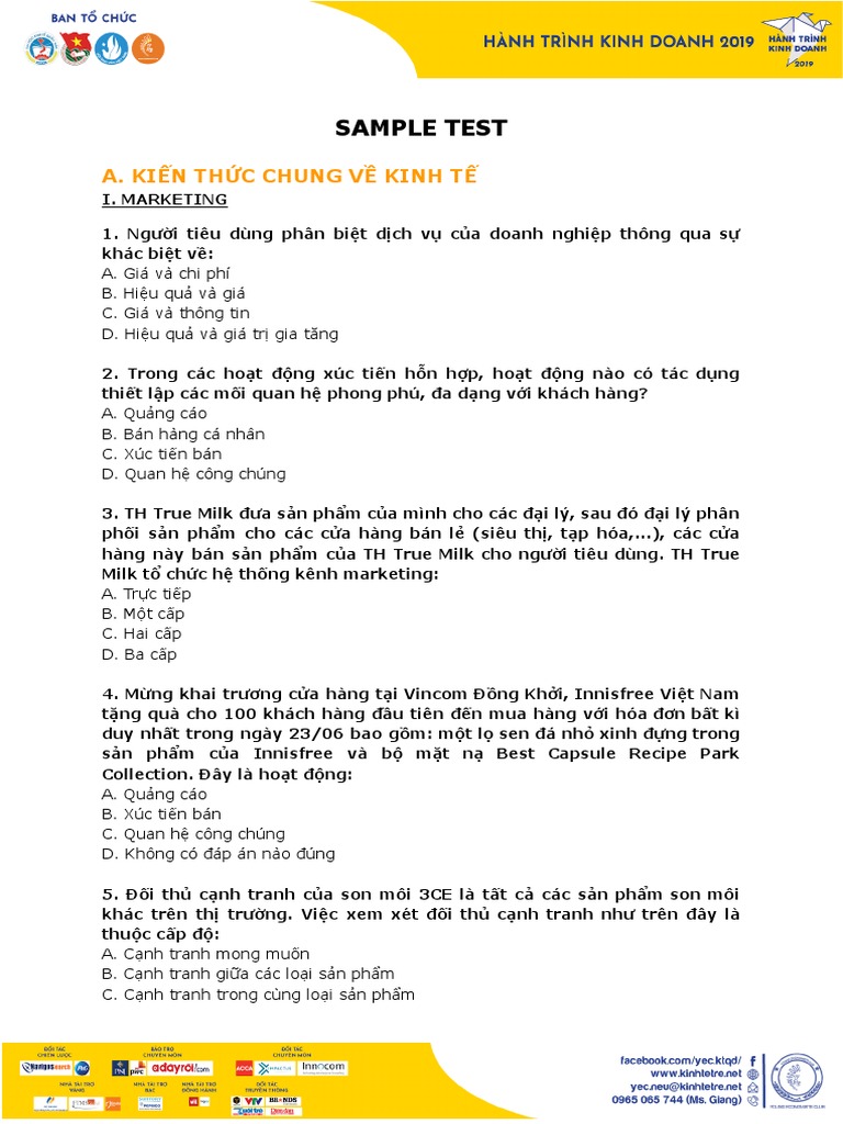 Sample Test 1 | PDF