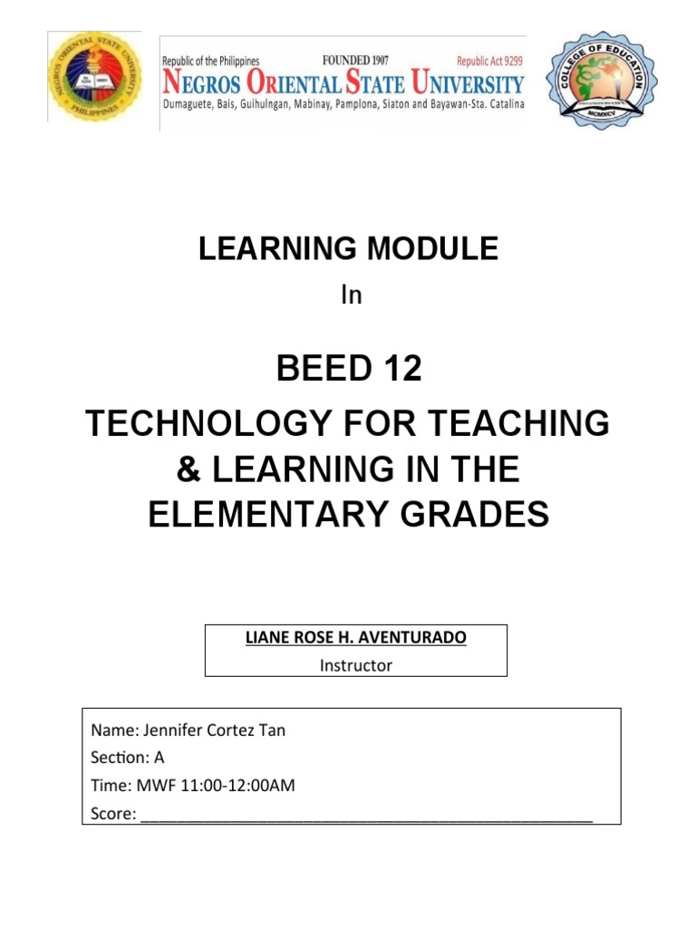Beed 12 Technology For Teaching & Learning in The Elementary Grades ...