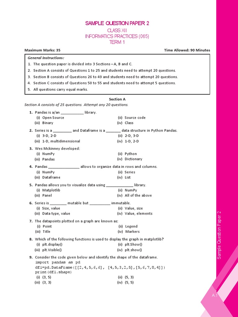 Ip-Class-Xii-Sample Question Paper | PDF | Popular Culture & Media ...