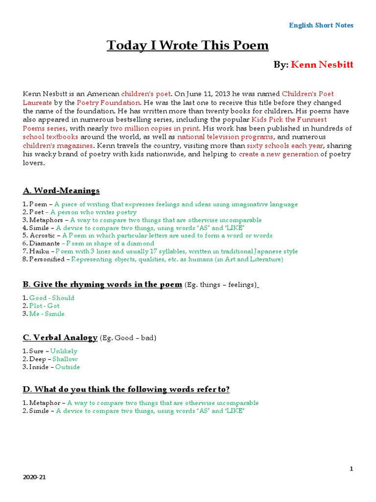 An Analysis of Kenn Nesbitt's Poetry and Teaching Style Through a ...