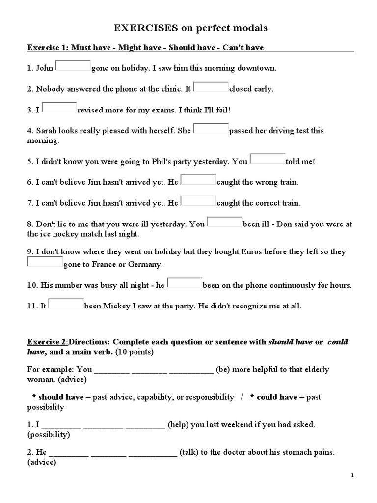 Perfect Modals | PDF | Verb | Question