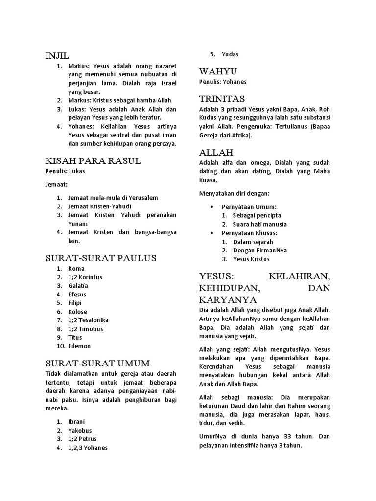 Materi Ujian Katekisasi' | PDF