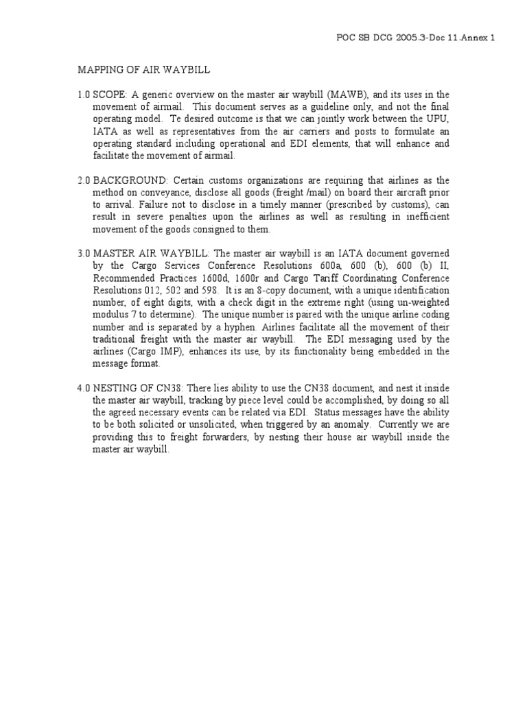 Master Air Waybill Overview | PDF | Trade