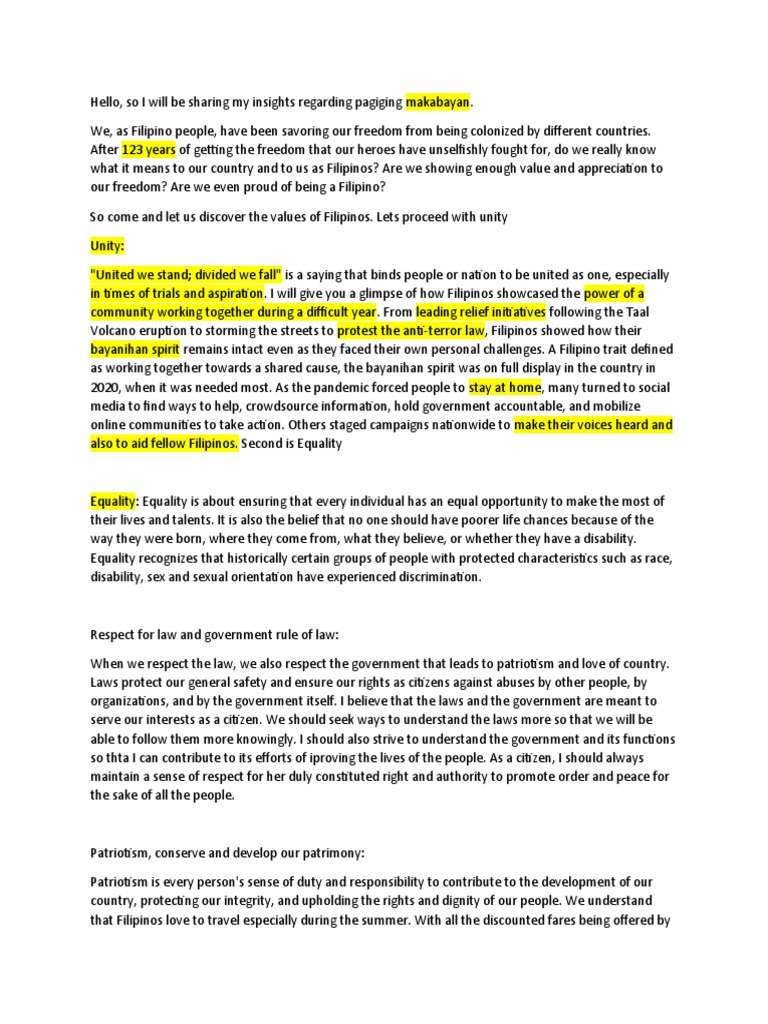 NSTP Core Values | PDF | Philippines | Justice