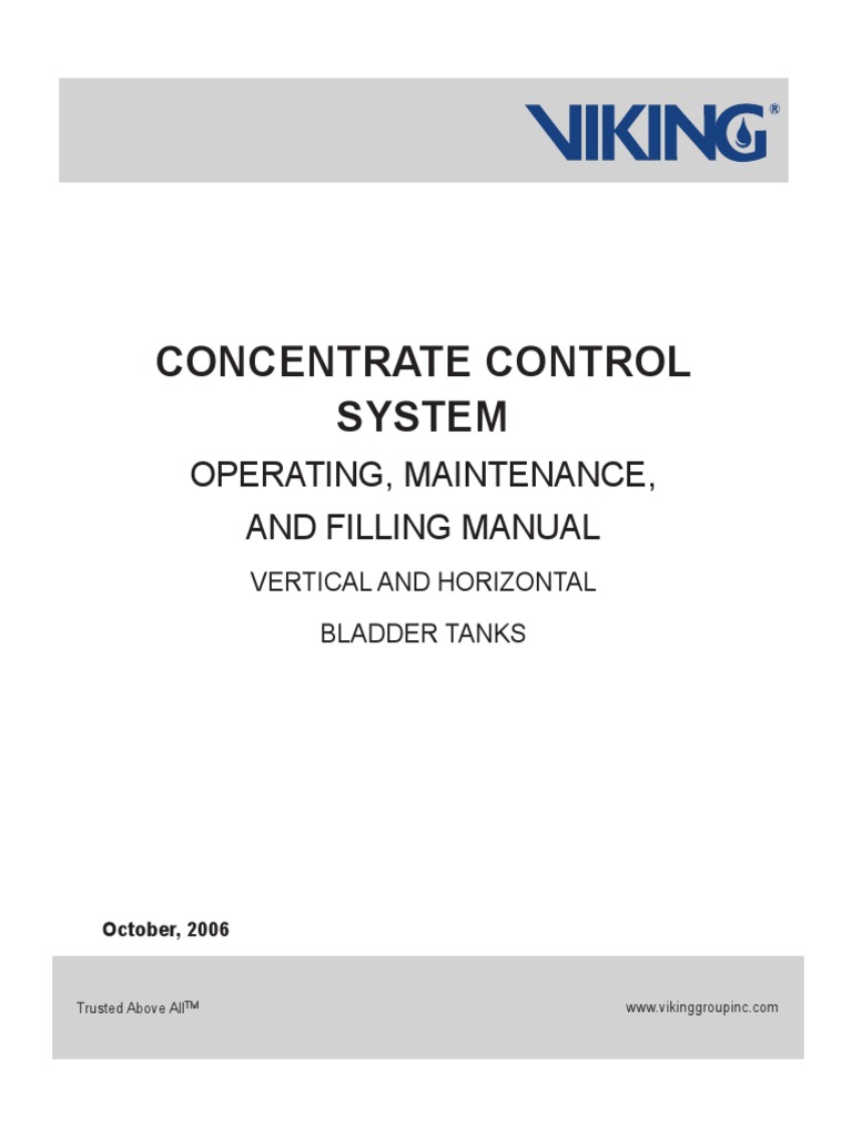 Concentrate Control System: Operating, Maintenance, and Filling Manual ...