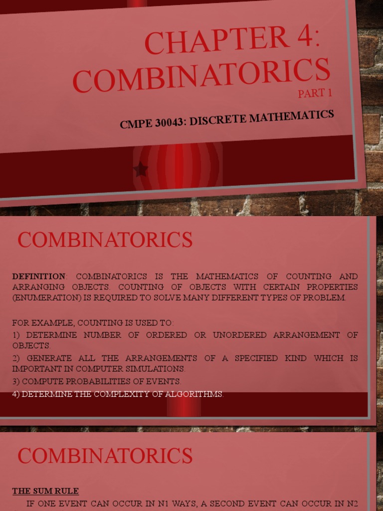 Lecture9 Combinatorics 1 BSCPE13 | PDF | Permutation | Numbers