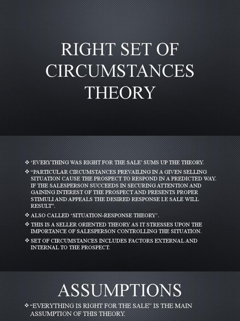 Right Set of Circumstances Theory | PDF