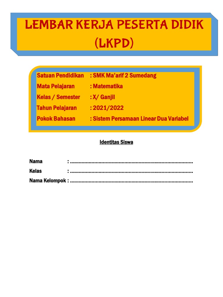 LKPD SPLDV | PDF
