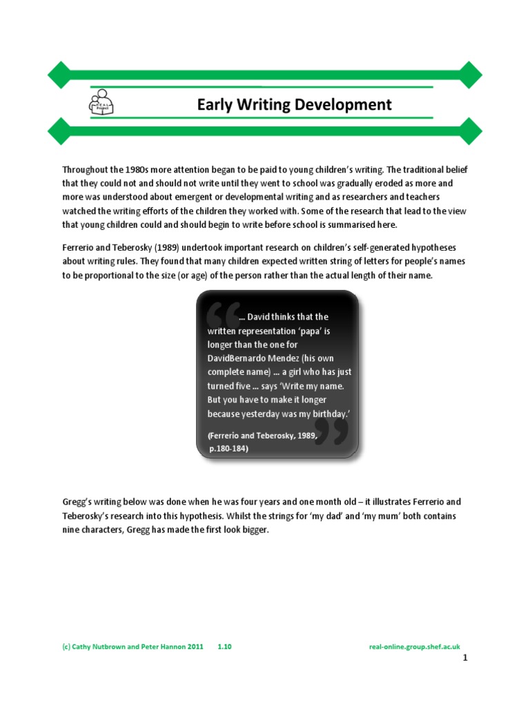 Early Writing Development | PDF | Literacy | Academic Discipline ...