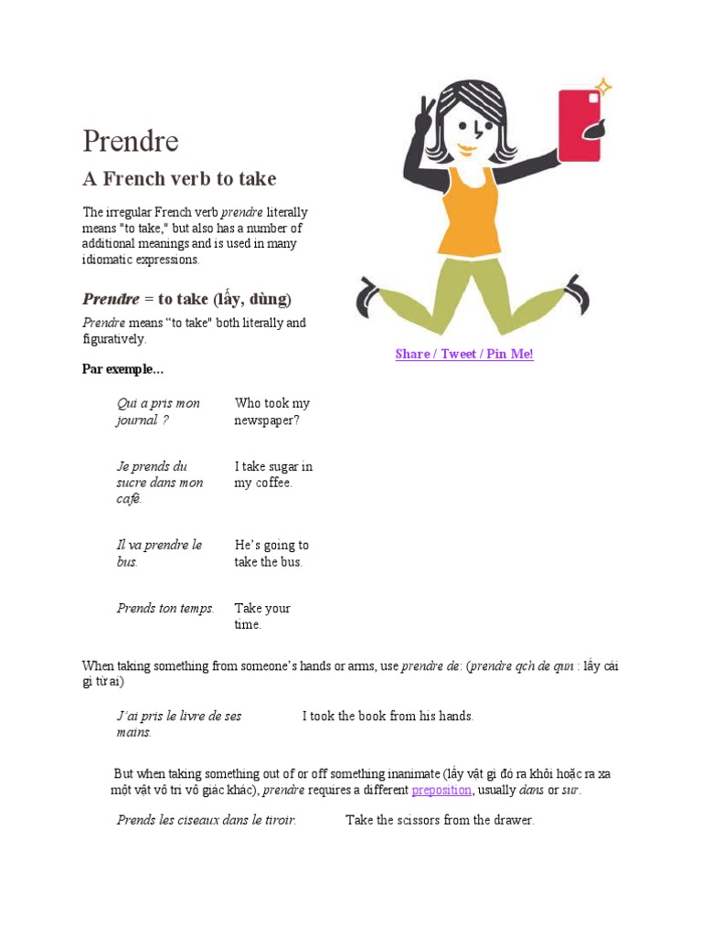 Understanding the French Verb Prendre | PDF | Language Arts & Discipline