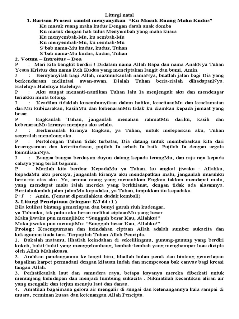 Contoh Liturgi Natal | PDF | Agama & Spiritualitas