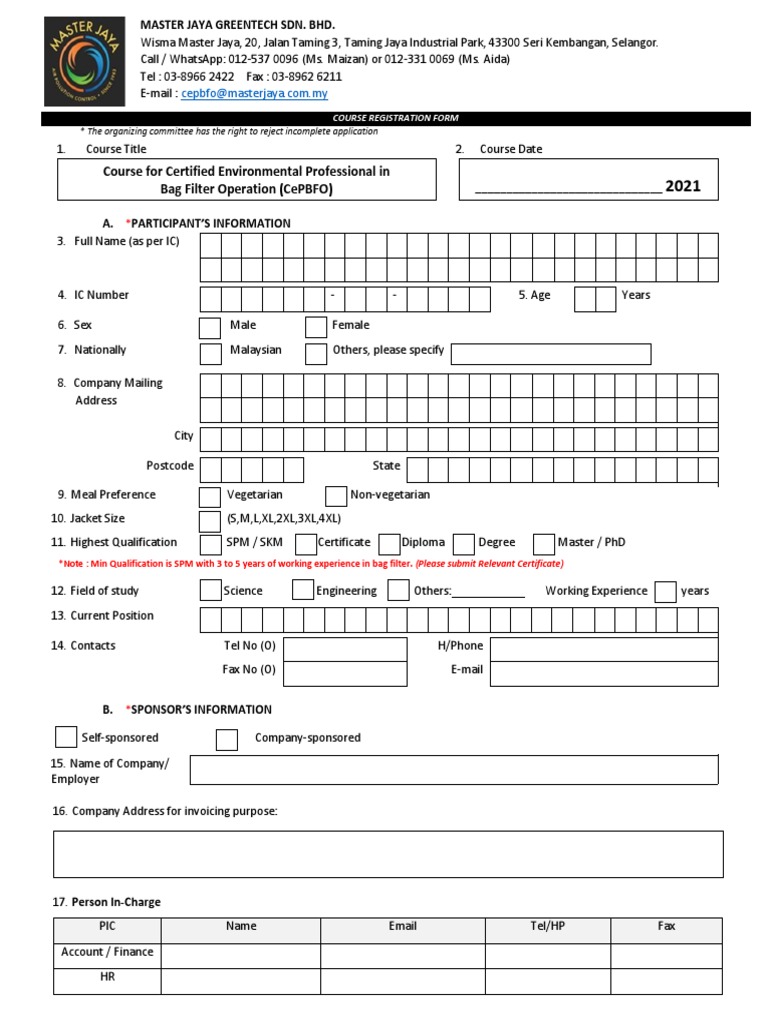 Registration Form - CePBFO 2021 Rev 2 | PDF | Payments