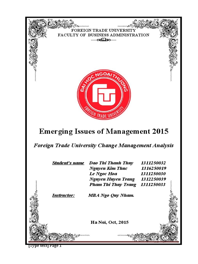 Foreign Trade University Change Manageme | PDF | Postgraduate Education ...