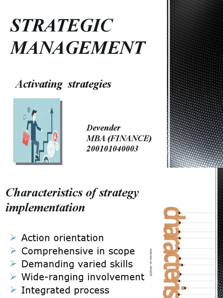 Strategic Management: Activating Strategies | PDF | Implementation ...