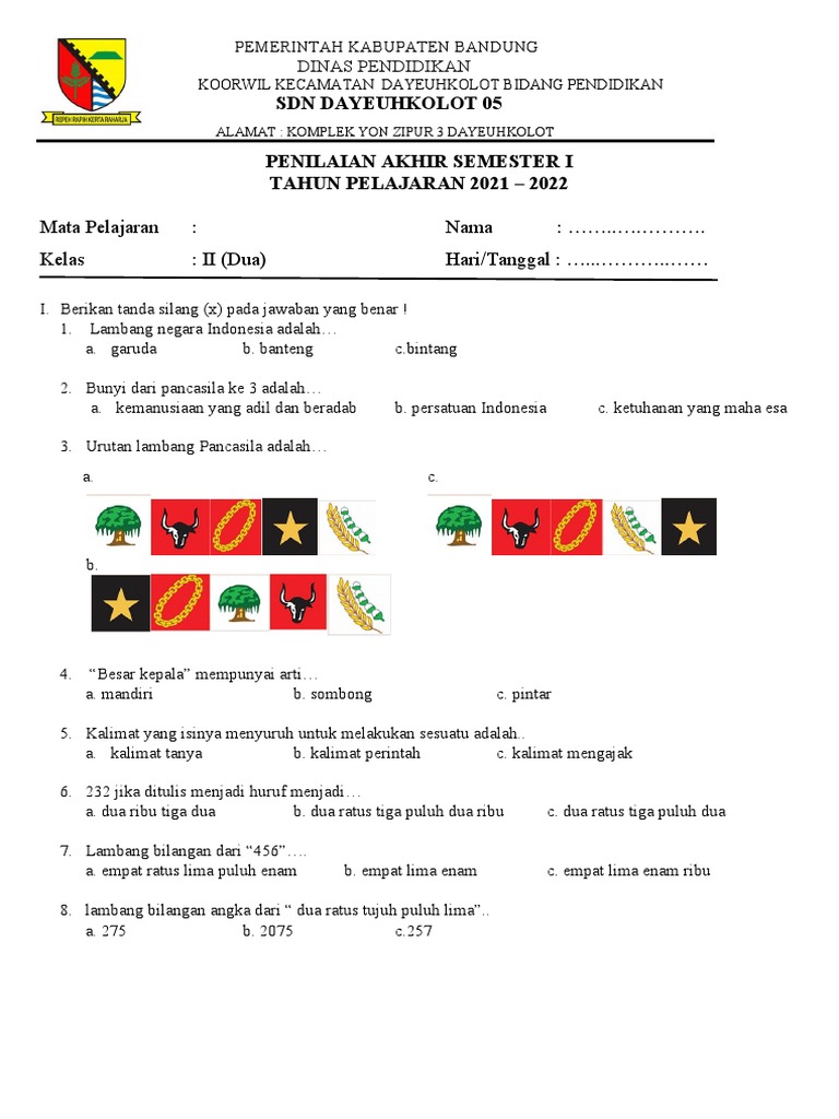 Soal PTS Kelas 2 SD 5 PDF | PDF