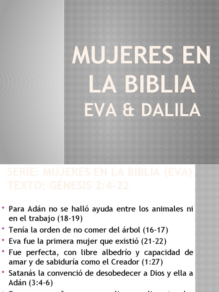 Mujeres en La Biblia I | PDF | Religión y espiritualidad