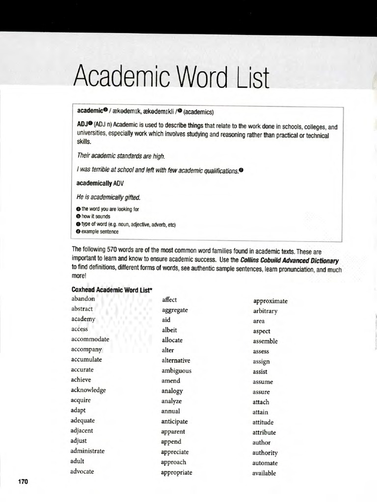 Coxhead Academic Word List Overview | PDF | Word | Psychology